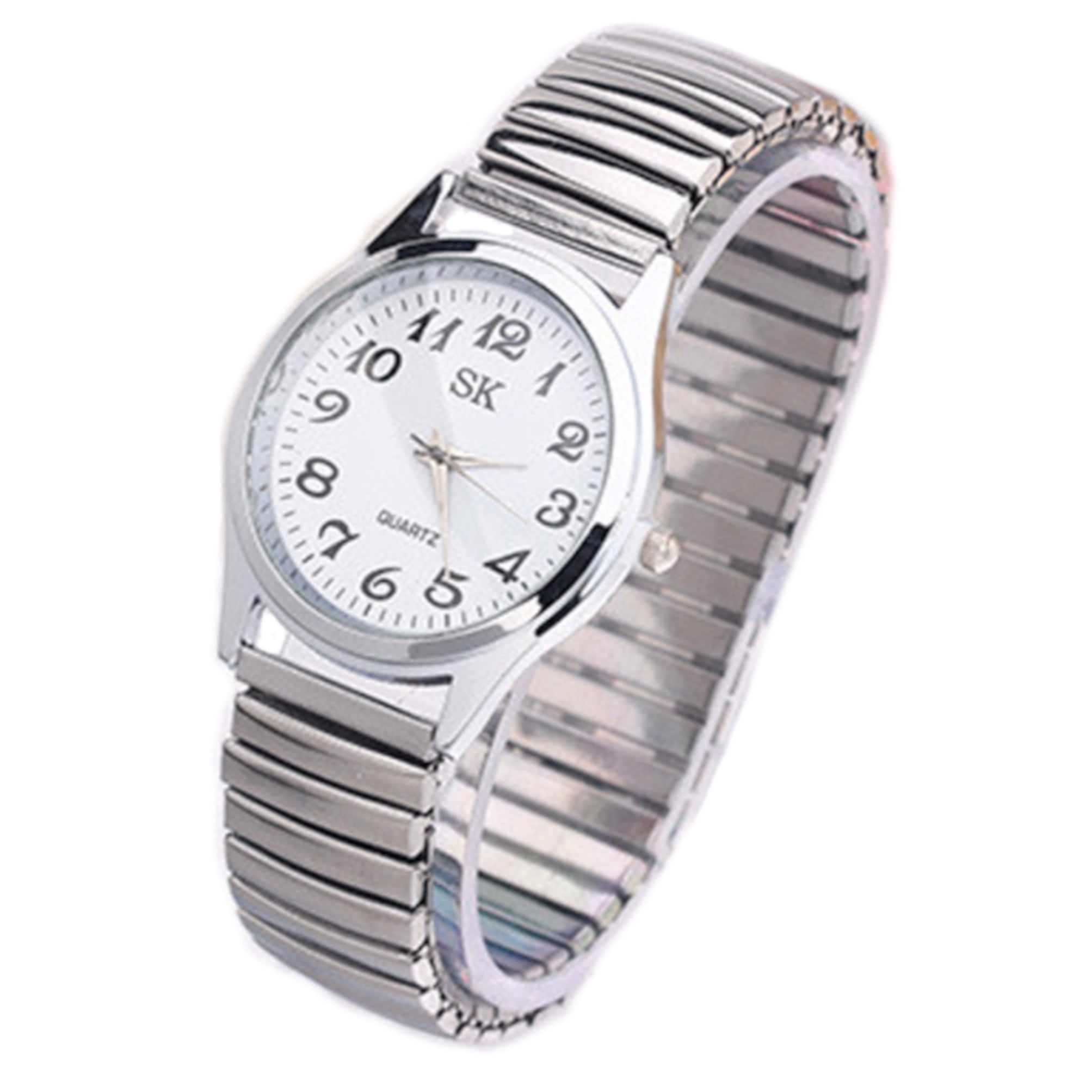 Stainless Steel Band Classic Design Stretchband Vintage White Face ...