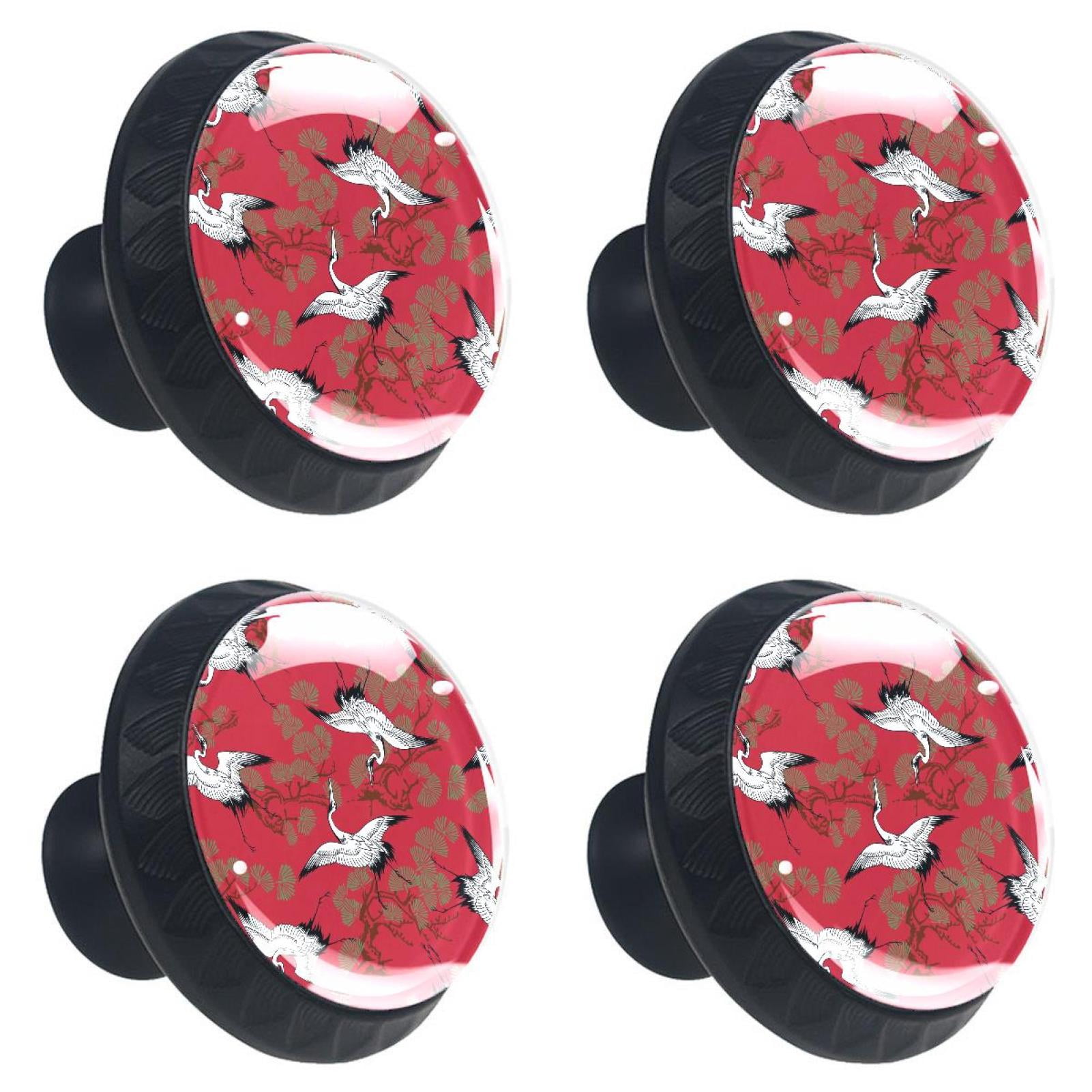 4 Pcs Pattern of Crane Knobs for Kitchen Cabinet Cupboard Dresser ...