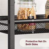 HOSSLLY 4-Tier Slim Storage Cart with Swivel Wheels, Rustic Brown ...