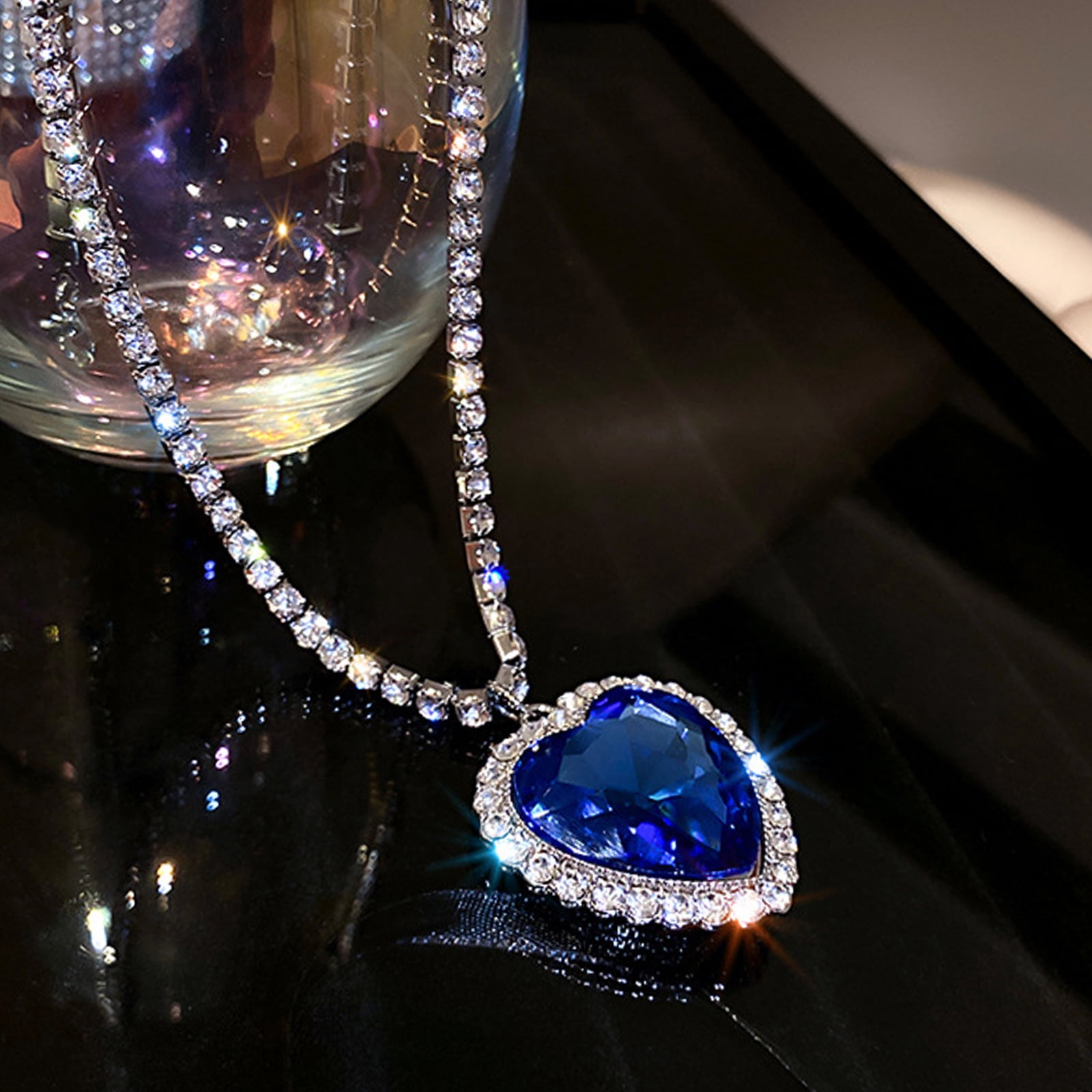 Blue Crystal Necklace Pendant