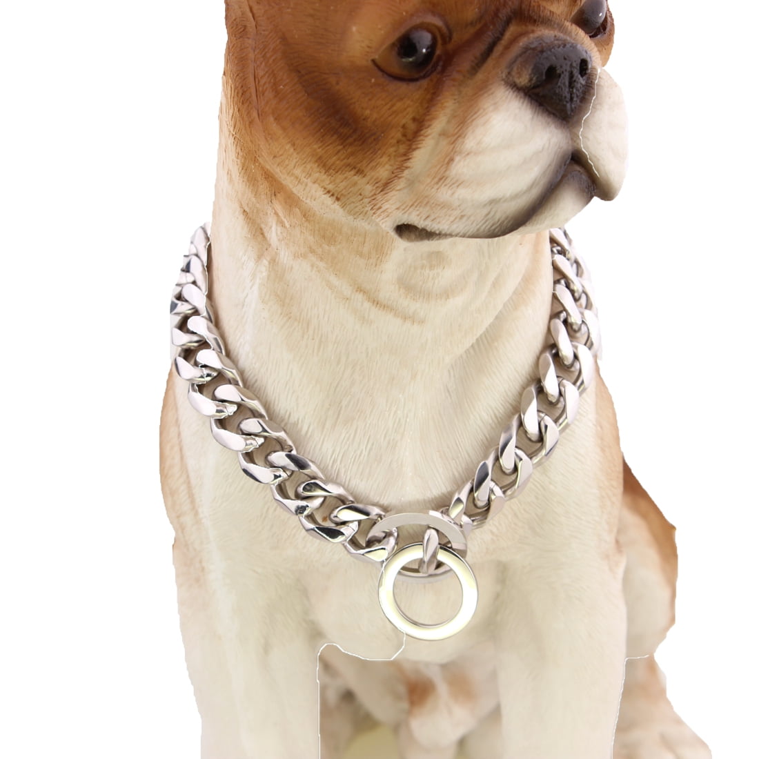 Steel Silver Dog Pet Slip Collar Heavy Duty Metal Chain Large Collar ...