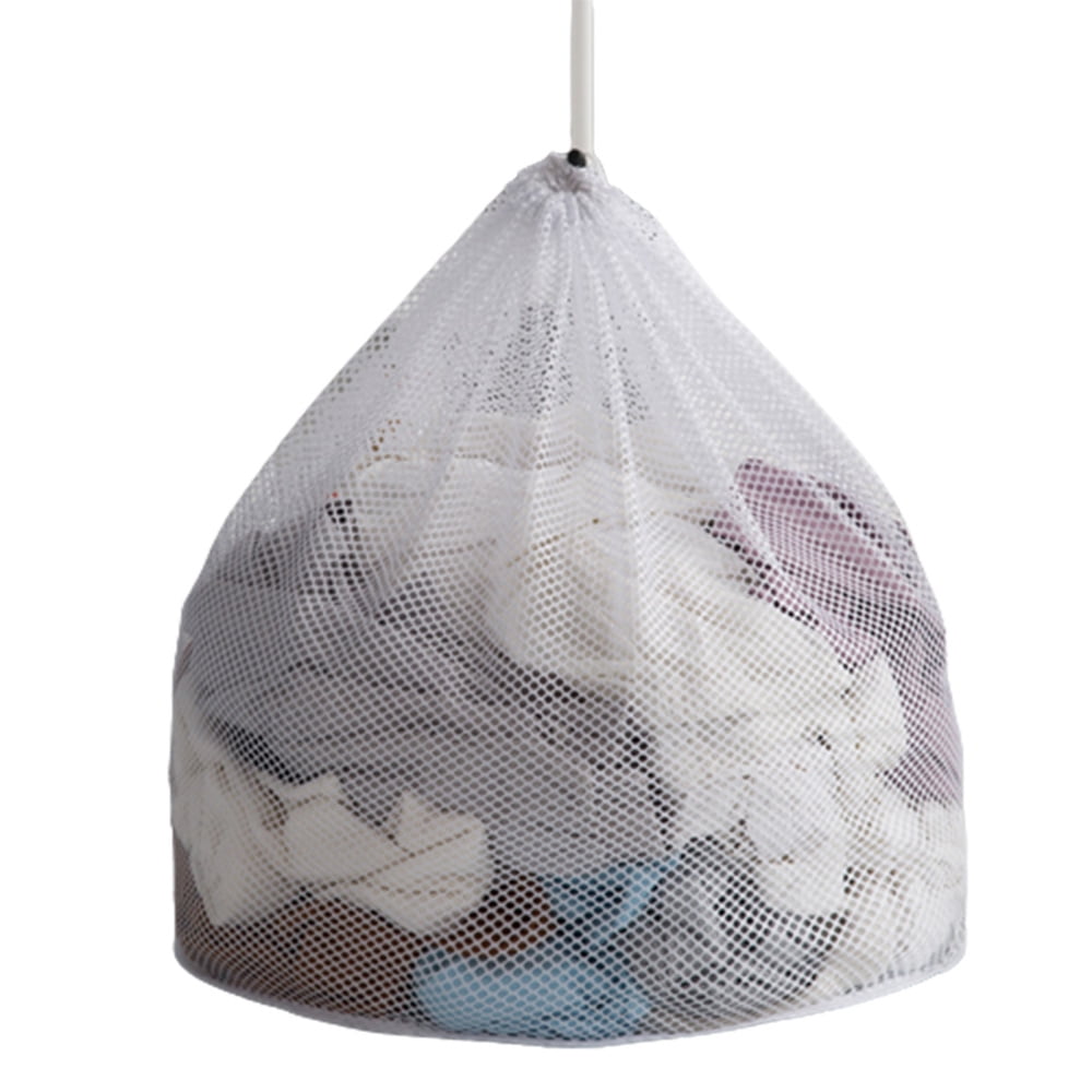 Large Mesh Laundry Bag with Drawstring Durable Nylon Washing Bag for ...