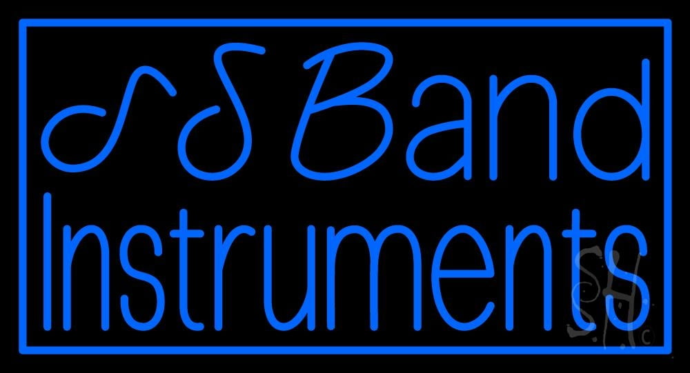 Blue Band Instruments LED Neon Sign 20" Tall x 37" Wide - inches Black ...