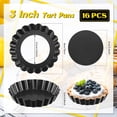 16 Pcs Mini Tart Pans for Baking, 3 Inch Quiche Pans with Removable ...