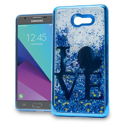 GSA Liquid Glitter Love Case For Samsung Galaxy J3 (2017), J327 - Blue ...