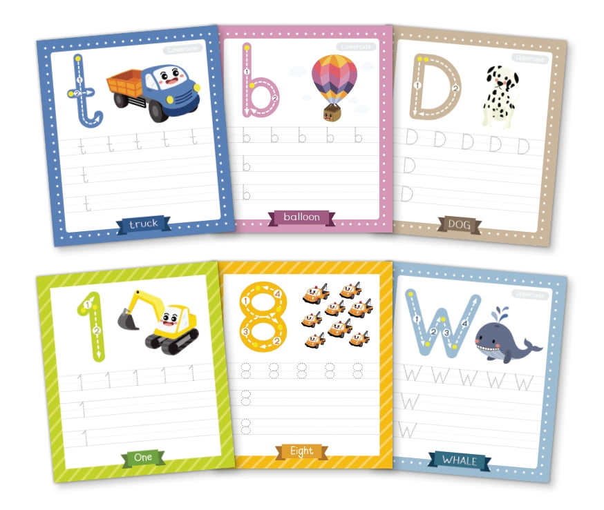 Buy Alphabet & Number Tracing Cards, Reusable, Dry Erase, Upper & Lower ...