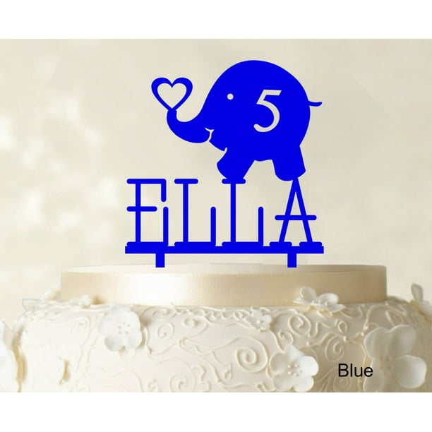 "Custom Birthday Cake Topper Personalized Blue Cake Topper Color Option ...