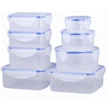 16 Pcs Plastic Food Storage Containers Set With Air Tight Locking Lids - Walmart.com