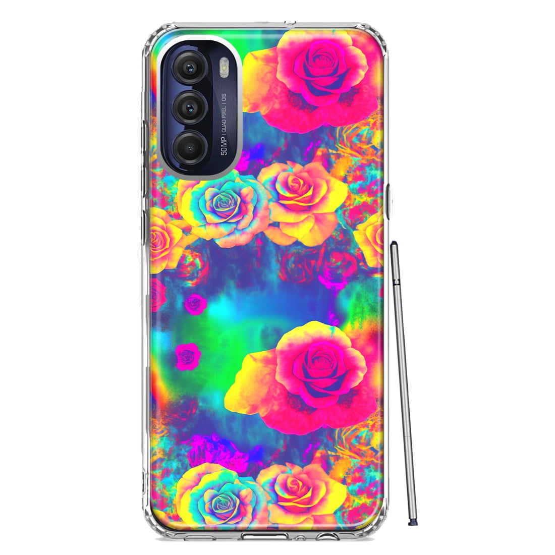 MUNDAZE Motorola Moto G Stylus 5G 2022 Hippie Tie Dye Colorful Roses ...