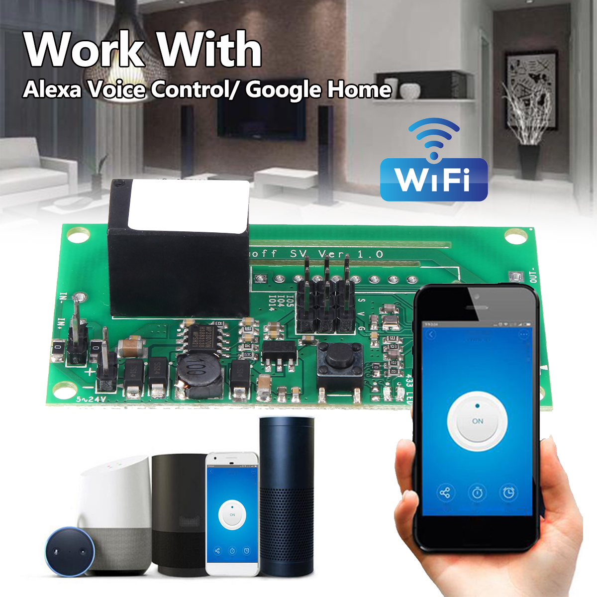 10A Wifi Smart Switch Modified Part Voice Control For Alexa Echo Google ...