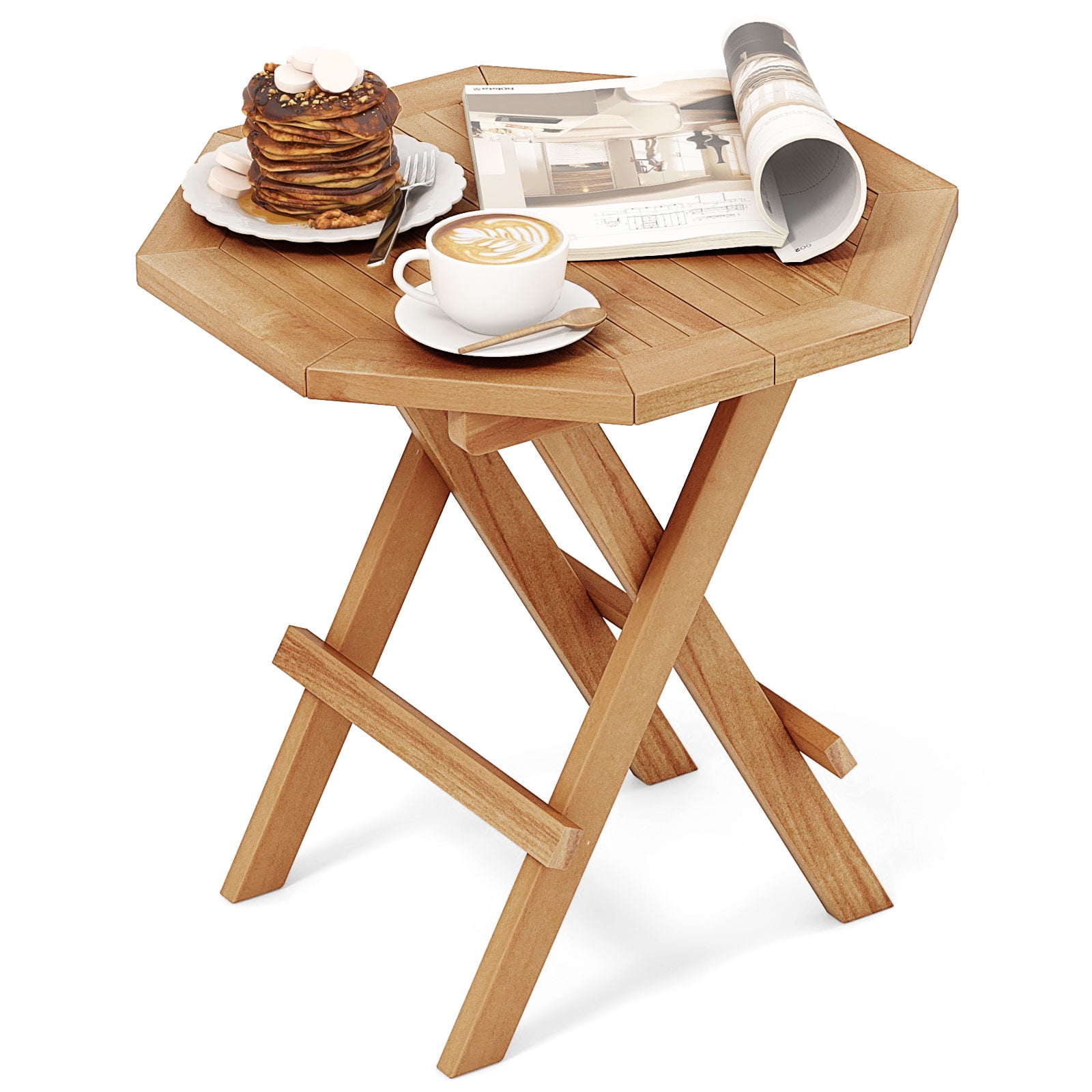 Click here for Gymax Patio Folding Side Table W/ X-Shaped Legs &... prices