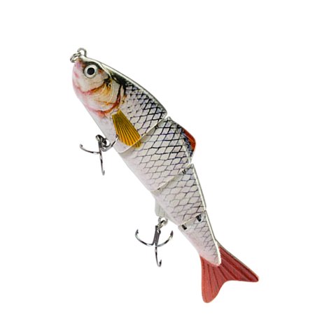 Plastic Lures Artificial Fish Shape Bait Metal Triple ; multi-section ...