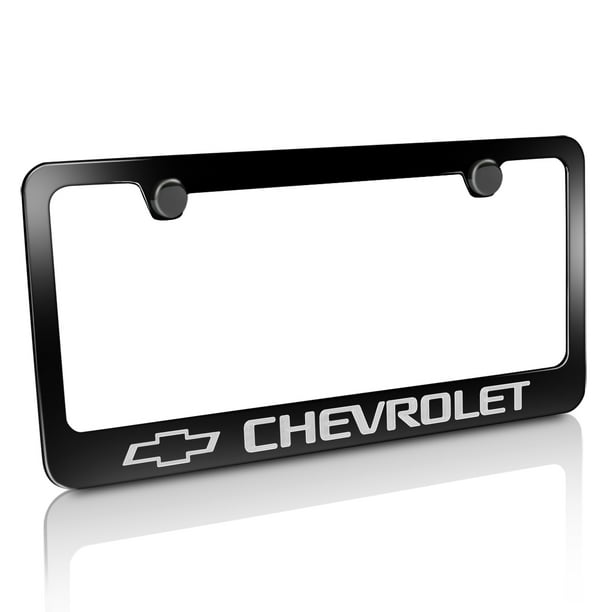 Chevrolet Logo Black Metal License Plate Frame - Walmart.com - Walmart.com