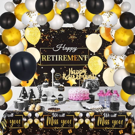 59 Pieces Happy Retirement Party Backdrop Decorations Balloons ...