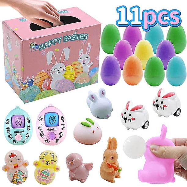 11pcs Easter Eggs Kids Pinch & Blow Bubble Bunny Blind Box Toy Set ...