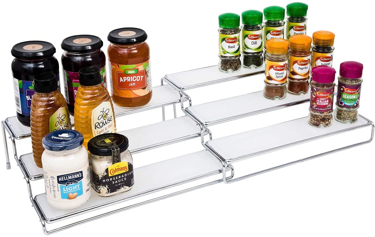 3-Tier Cabinet Spice Rack, Step Shelf Organizer (Black) | Walmart Canada
