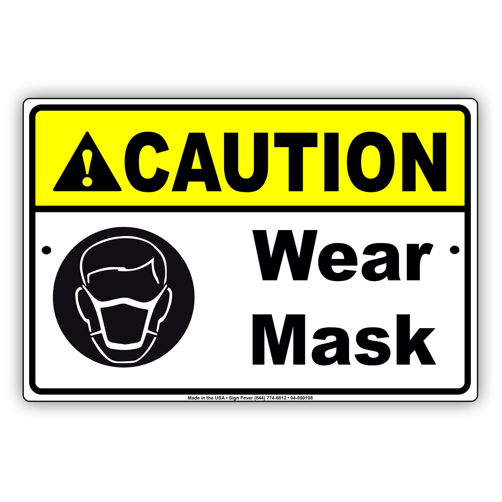 Caution Cover your Face Health and Safety Unique Display Office Outdoor ...