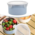 304 Stainless Steel Round Food Storage Container, Leak Proof with Lid ...