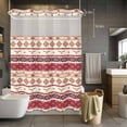 No Hook Shower Curtain with Snap in Liner, Western Geometric Pattern ...