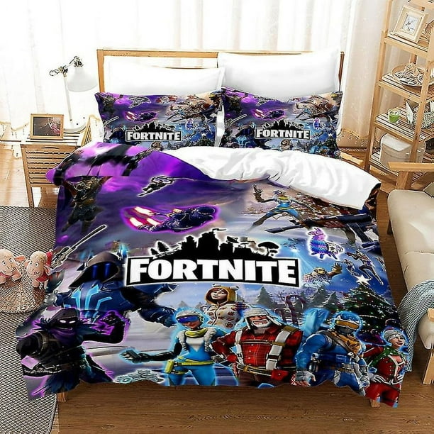 F27 3d Fortnite 2/3pcs Bedding Set Duvet Cover Pillowcase Kids Teens ...