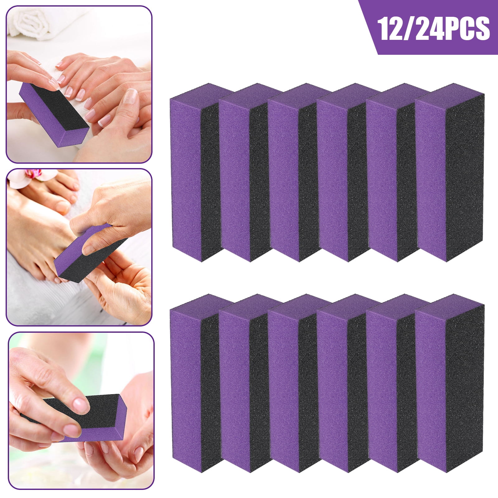 TSV 12pcs Nail Buffer Blocks, Nail Sanding Buffing Block, Nail Polisher ...