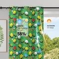 Alien and Pizza Bright Green Pattern Blackout Curtains,Triple Weaved ...