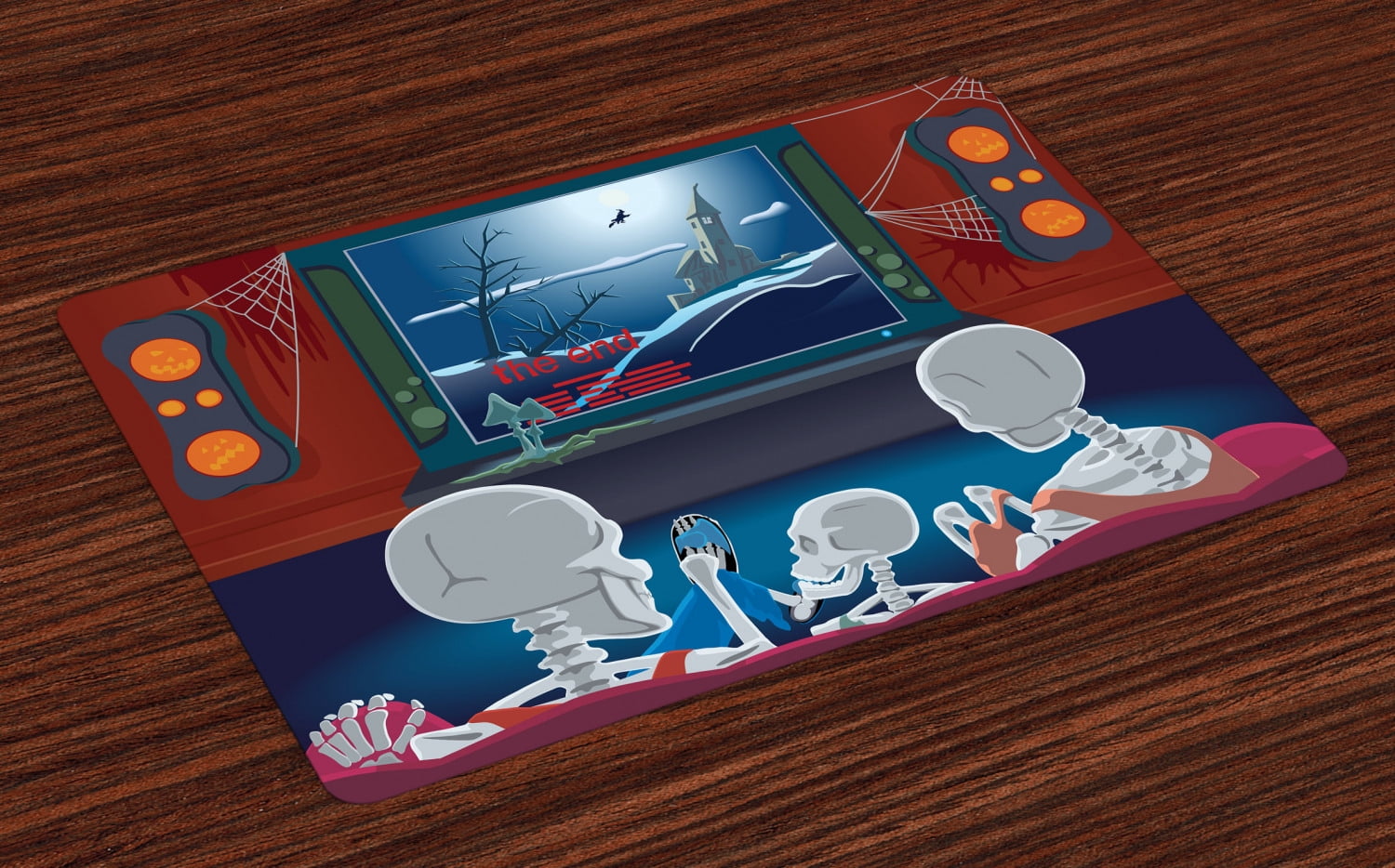 Ambesonne Movie Theater Place Mats Set of 4, Skeleton Family, Standard ...