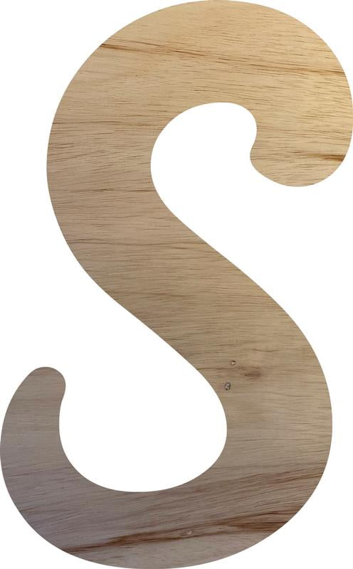 Wooden Large Letter S, Unpainted Wood 22'' Alphabet Craft Letter, DIY ...