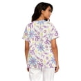 Binienty Floral Bow Pattern Scrub Shirt for Women Stretchy Soft Short ...