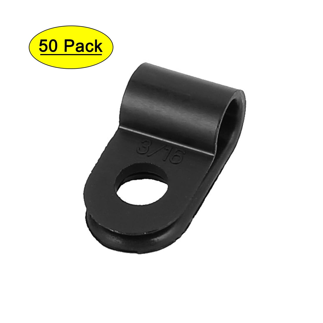 50Pcs Black Plastic R Type Cable Clip Clamp for 4.7mm Dia Wire Hose ...
