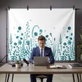 10x8ft Photo Backdrop, Teal Spring Floral Soft Polyester Backdrop ...
