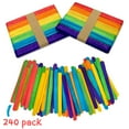Colored Popsicle Sticks for Crafts, 240 Pcs 4.5 Inch Wooden Ice Cream ...