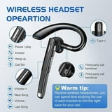 Bluetooth Headset, Wireless Headphone Business earpiece V5.3 Hands-Free ...