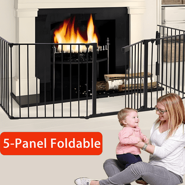 Costway Expendable Outdoor Portable Fireplace Fence Safety Hearth Metal ...