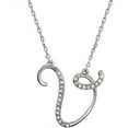Personalized Diamond Cursive Initial Pendant Necklace 14k White Gold ...