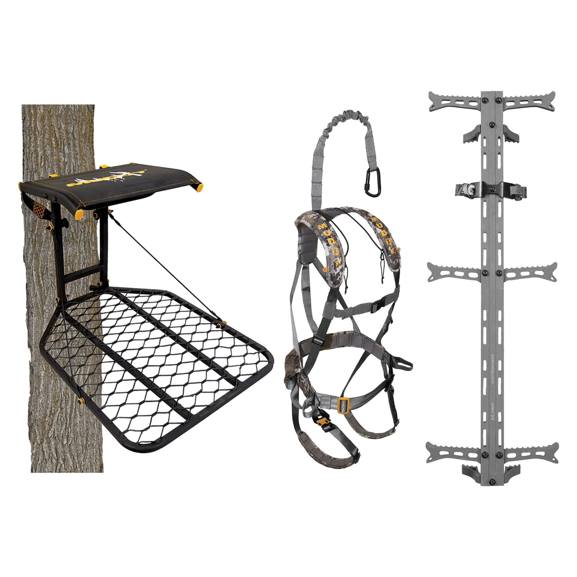 Muddy The Boss Tree Stand, Ambush Harness & Hawk Set of 3 Climbing ...