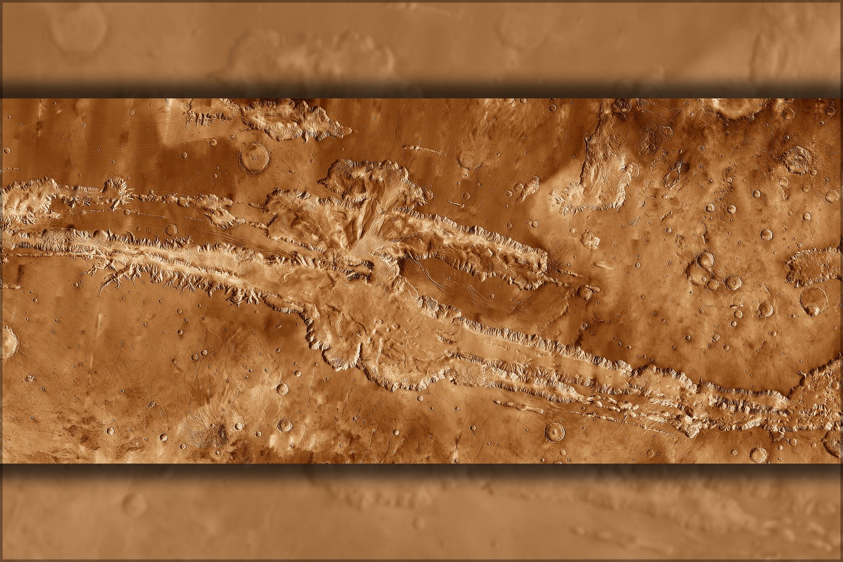 24"x36" Gallery Poster, Valles Marineris, mars infrared images from ...