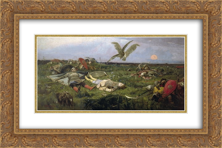 Viktor Vasnetsov 2x Matted 24x16 Gold Ornate Framed Art Print 'After ... Viktor Vasnetsov 2x Matted 24x16 Gold Ornate Framed Art Print 'After ...
