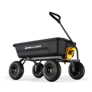 Gorilla Carts 8 Cu. Ft. Steel Dump Cart (Model #Gcsd-8), 39-inch x 28-inch Steel Bed, 1200 lbs ...