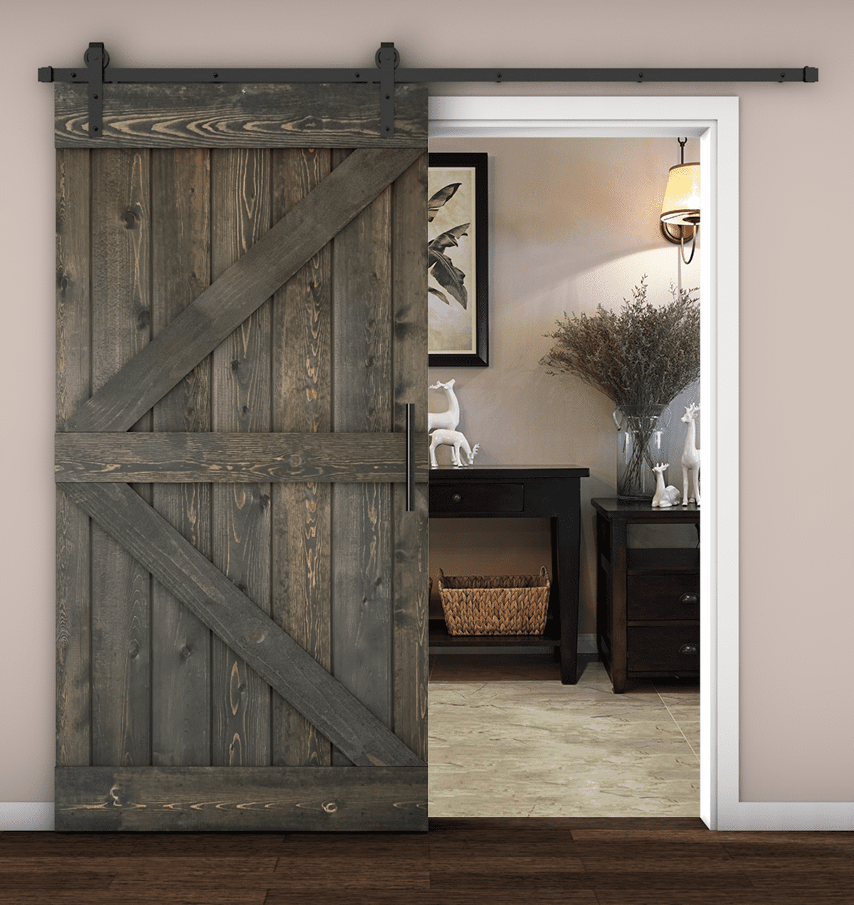 Essencaliy 42in x84in Solid Wood Barn Door, Made-in-USA Farmhouse ...