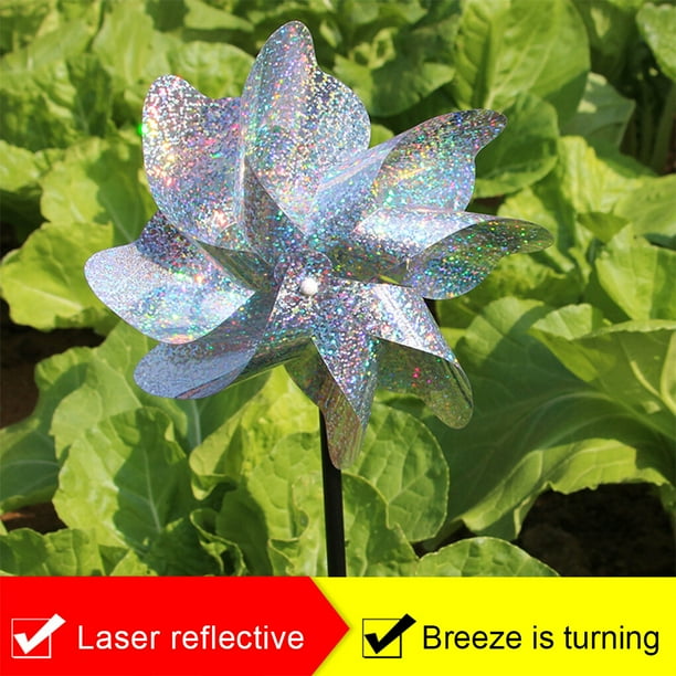 justharion 10 Pieces Patio Courtyard Reflective Ground PVC Spinners ...