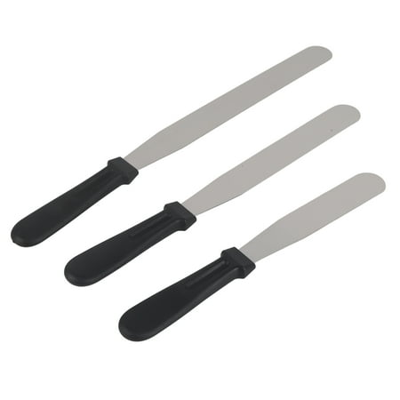 3 Pcs/Set Stainless Steel Butter Cream Spatula Plastic Handle Smoother ...