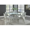 Coaster Irene Contemporary Round Glass Top Dining Table in White ...
