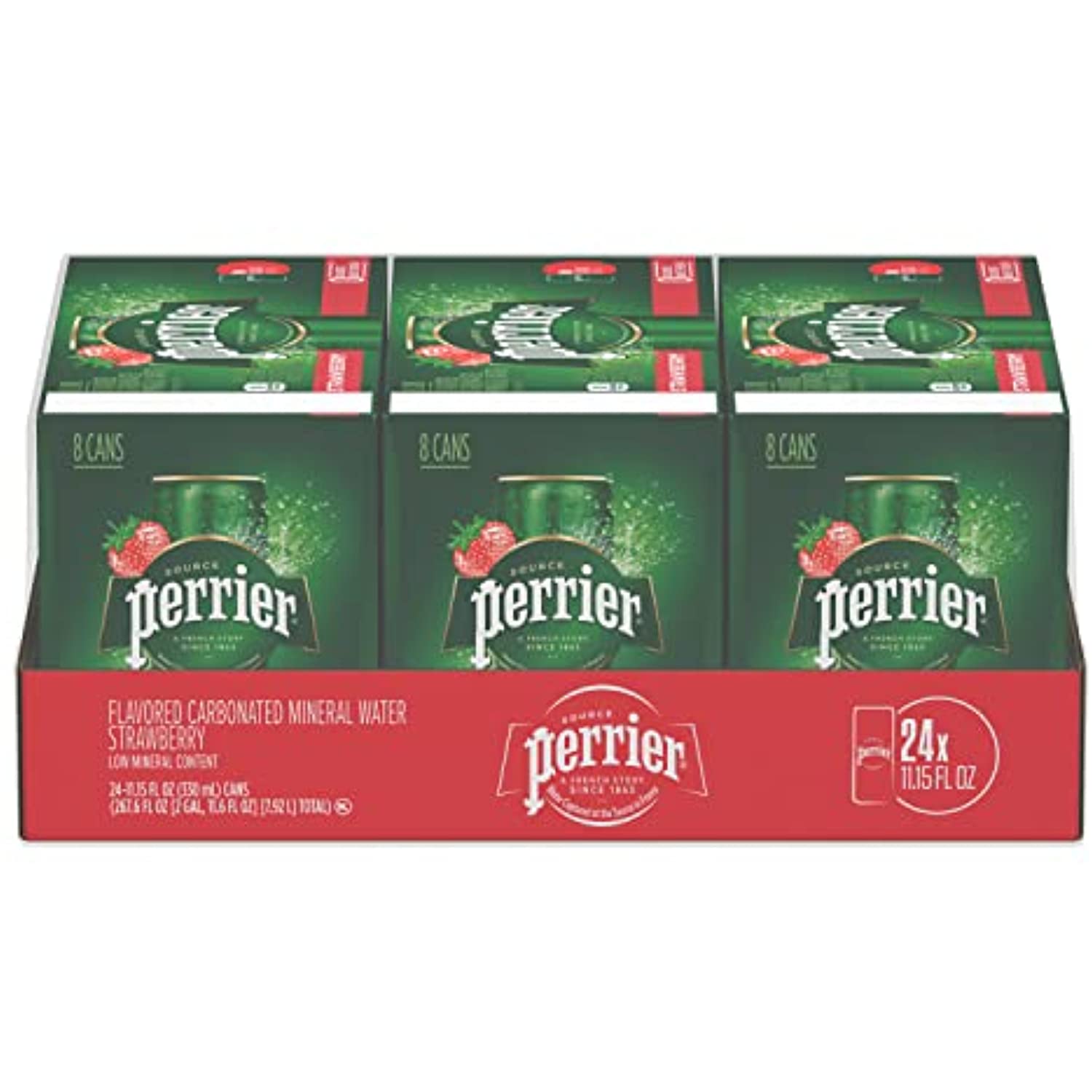 Buy Perrier Strawberry Flavored Sparkling Water, 11.15 Fl Oz Sleek Cans (24 Count) Online at ...