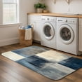 Abstract Art Front Door Mat Indoor Entrance, Blue Gary Collage Color ...