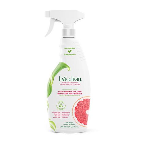 Live Clean Multi Surface Cleaner - 768mL - Pink Grapefruit - Walmart.ca