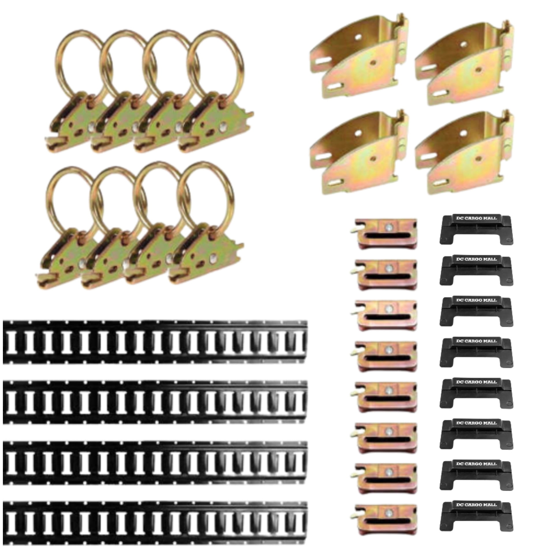 DC Cargo Mall E Track Tie-Down KitÂ - 32 Pieces: 4 ft Black E Track ...