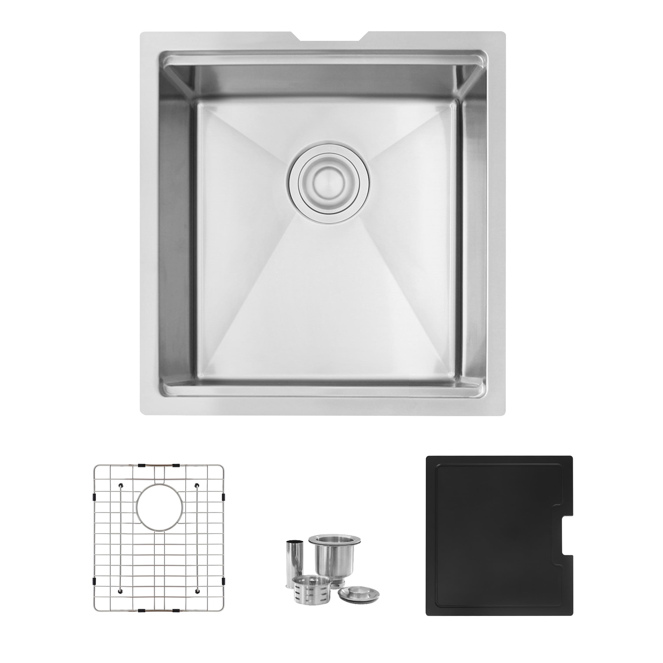 Stylish Undermount 18" Stainless Steel Single Bowl Workstation Kitchen ...