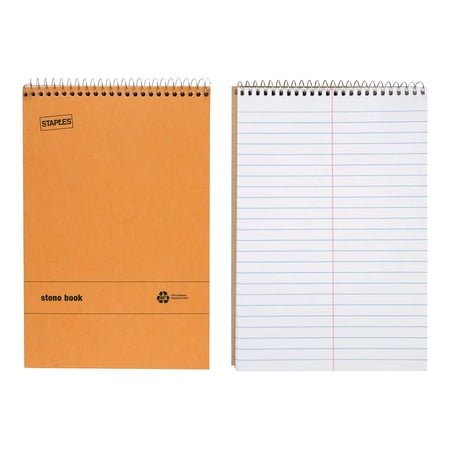 Staples - Steno book - spiral-bound - 6 in x 9 in - 80 sheets / 160 ...