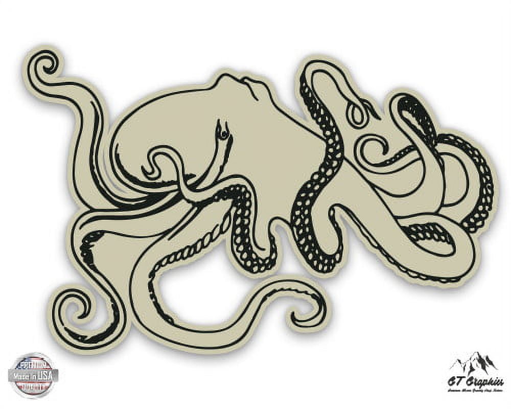 Moving Octopus - 5" Vinyl Sticker - For Car Laptop I-Pad - Waterproof ...